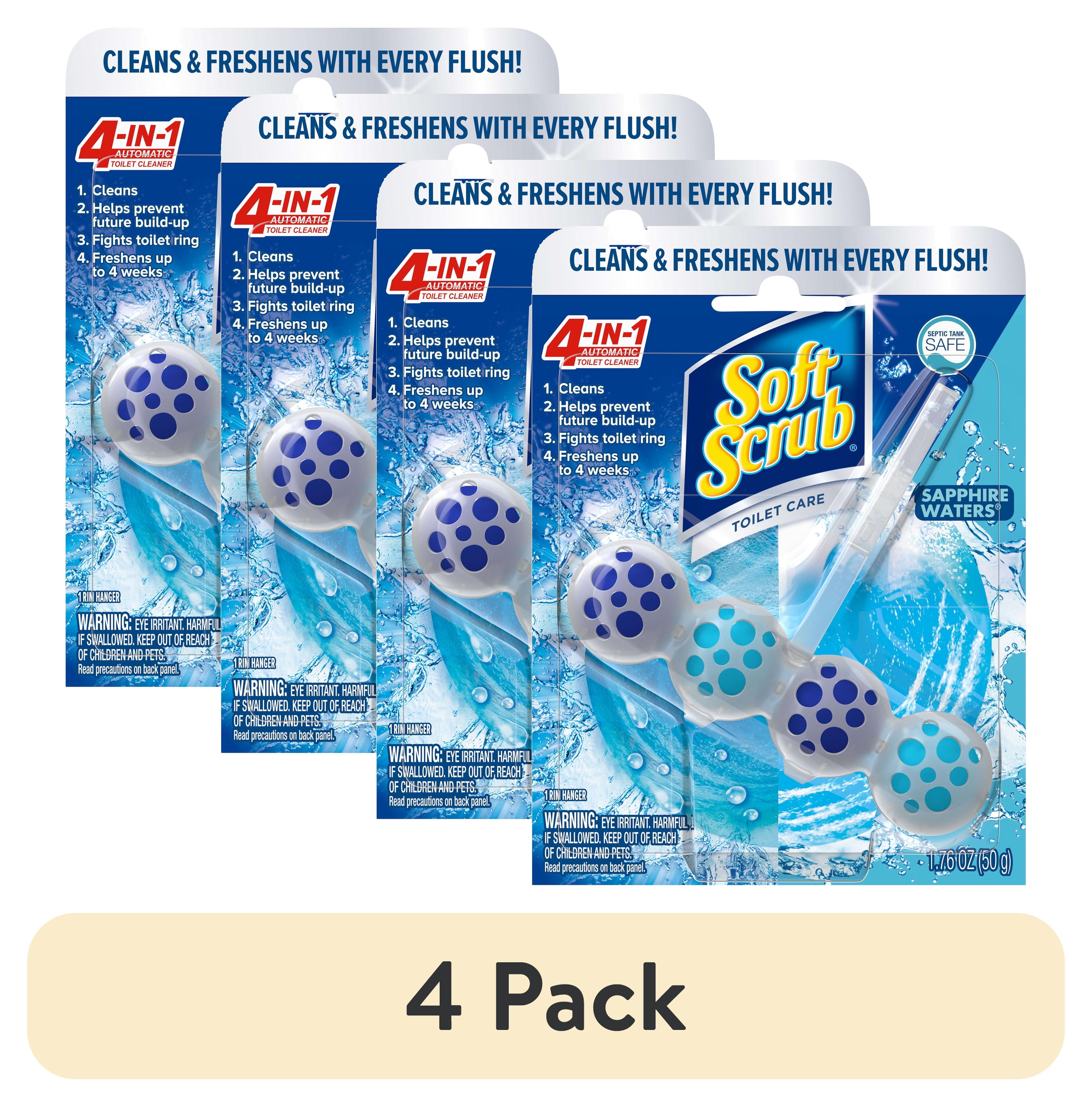 (4 pack) Soft Scrub 4-in-1 Rim Hanger Automatic Toilet Bowl Cleaner ...