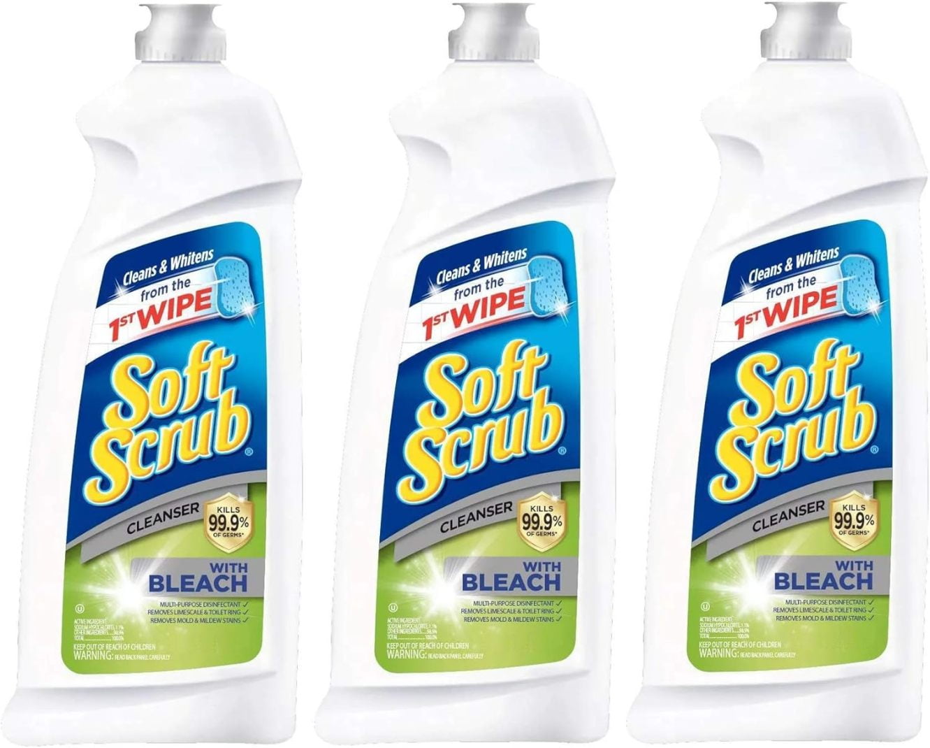 Soft Scrub Cleanser with Bleach, 36 Fluid Ounce (Pack of 3) - Walmart.com