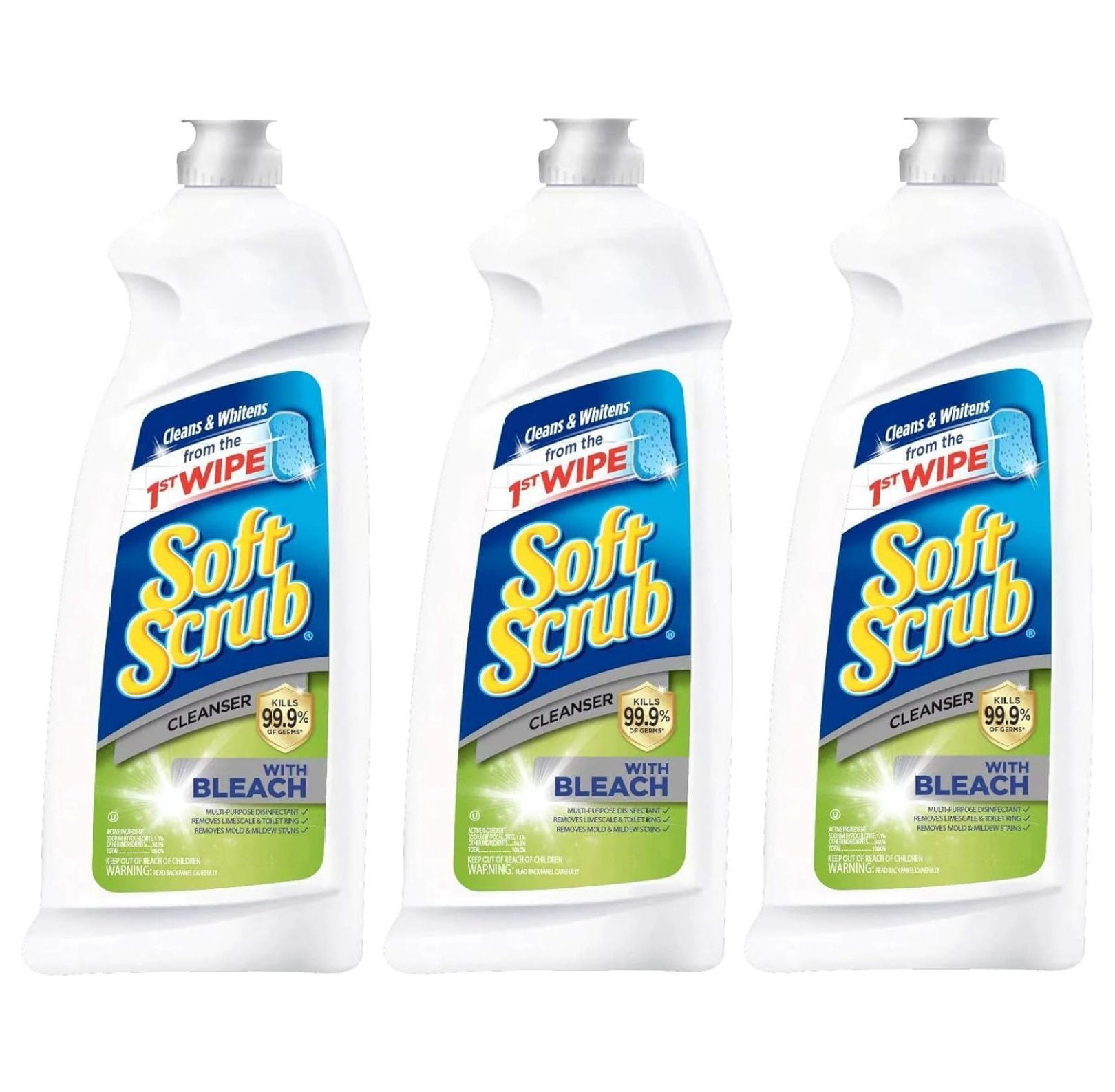 Soft Scrub Cleanser with Bleach, 36 Fluid Ounce (Pack of 3) - Walmart.com