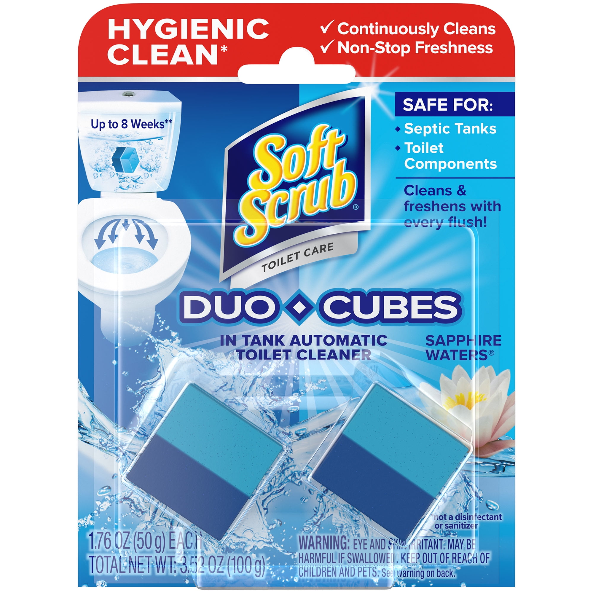 Soft Scrub Bathroom Cleaner, In-Tank Duo-Cubes, Sapphire Waters, Toilet ...