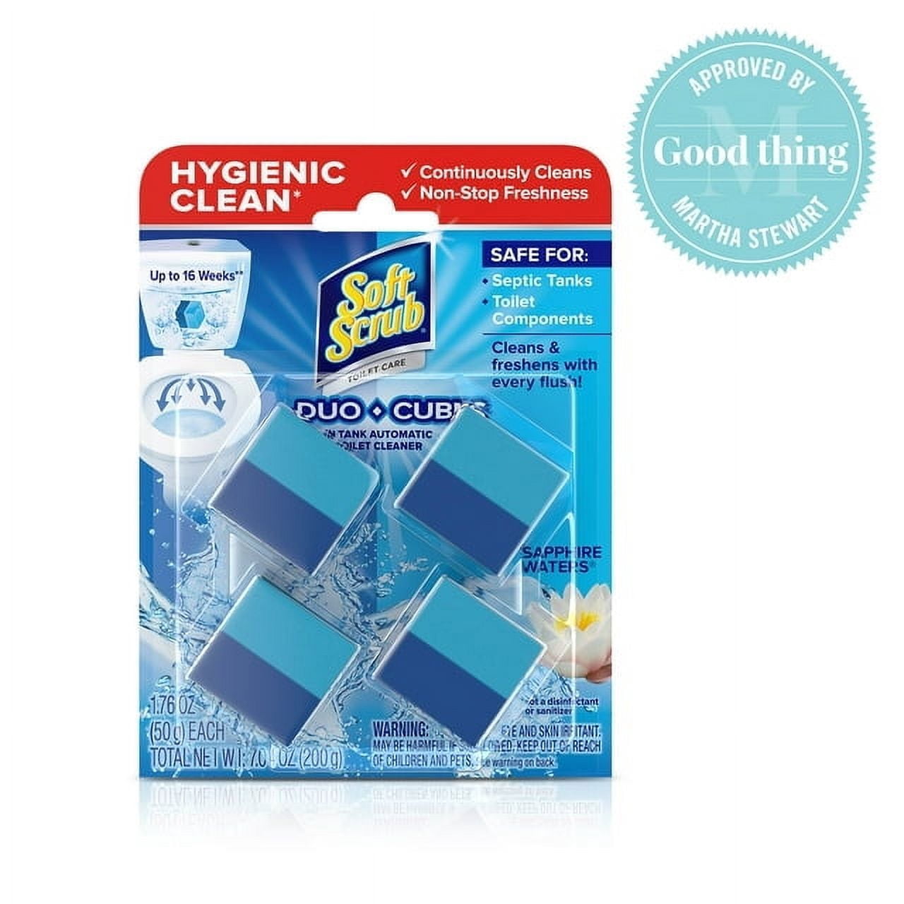 Soft Scrub In-Tank Toilet Cleaner Duo-Cubes, Sapphire Waters, 4 Count ...