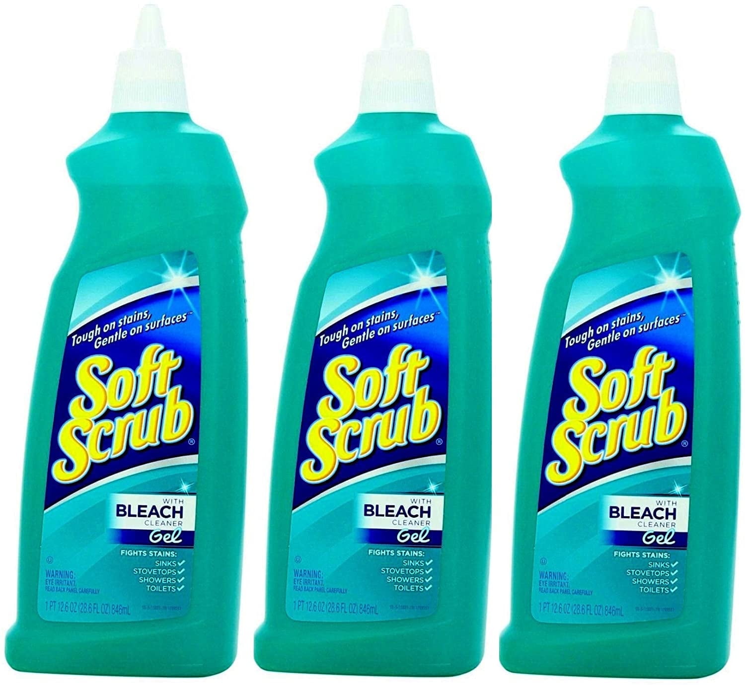 Soft Scrub Gel Cleanser with Bleach 28.6 oz Pack for Stain Removal and ...