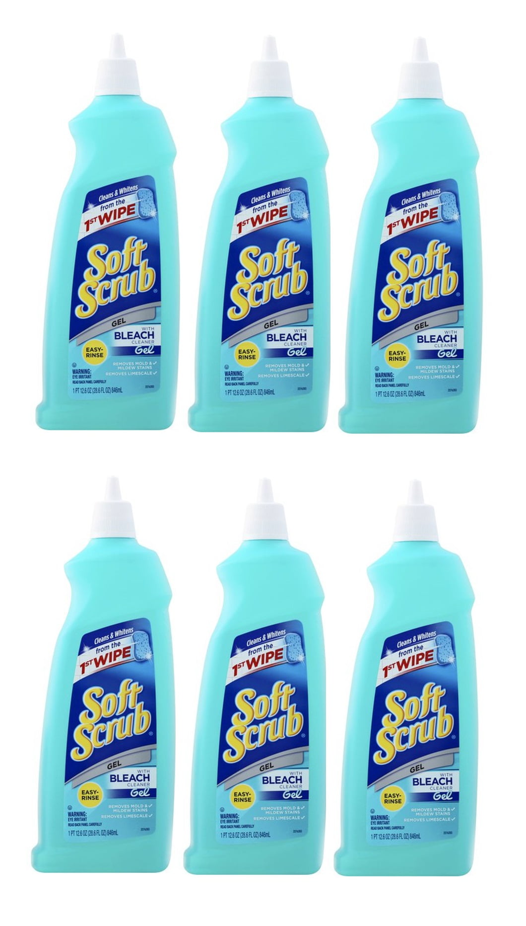 Soft Scrub with Bleach Cleaner Gel, 28.6 Fluid Ounces, 6 Pack - Walmart.com