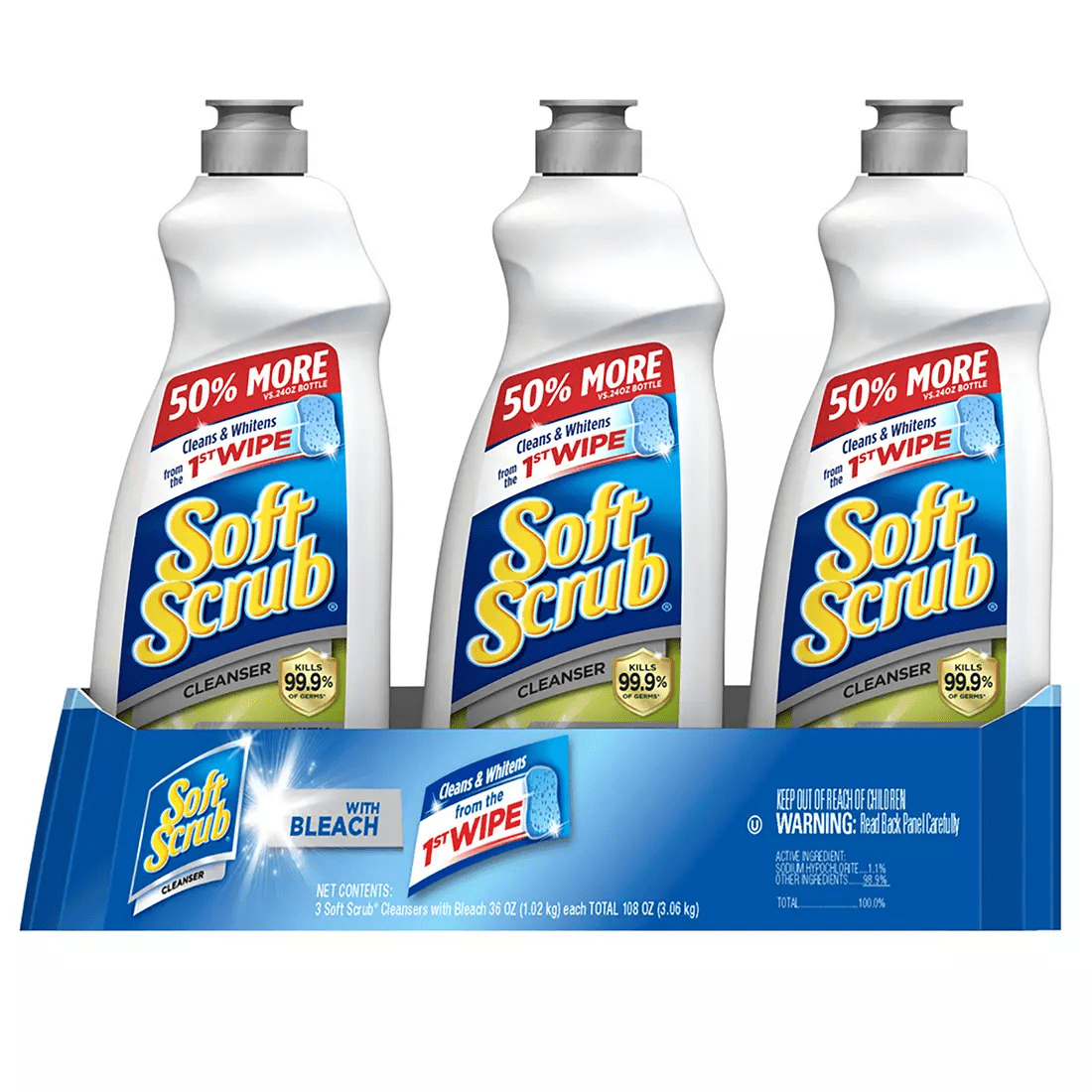 Soft Scrub Liquid Gel Cleanser With Bleach 3 Pack