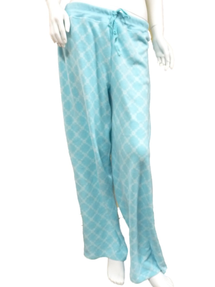 Soft Sensations Womens Blue Lattice Stretch Fleece Sleep Pants Pajama ...
