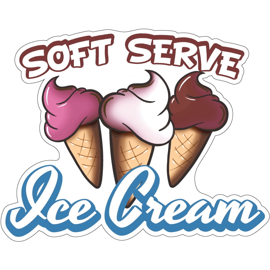 Soft Serve Ice Cream 16" Decal Concession Stand Food Truck Sticker ...