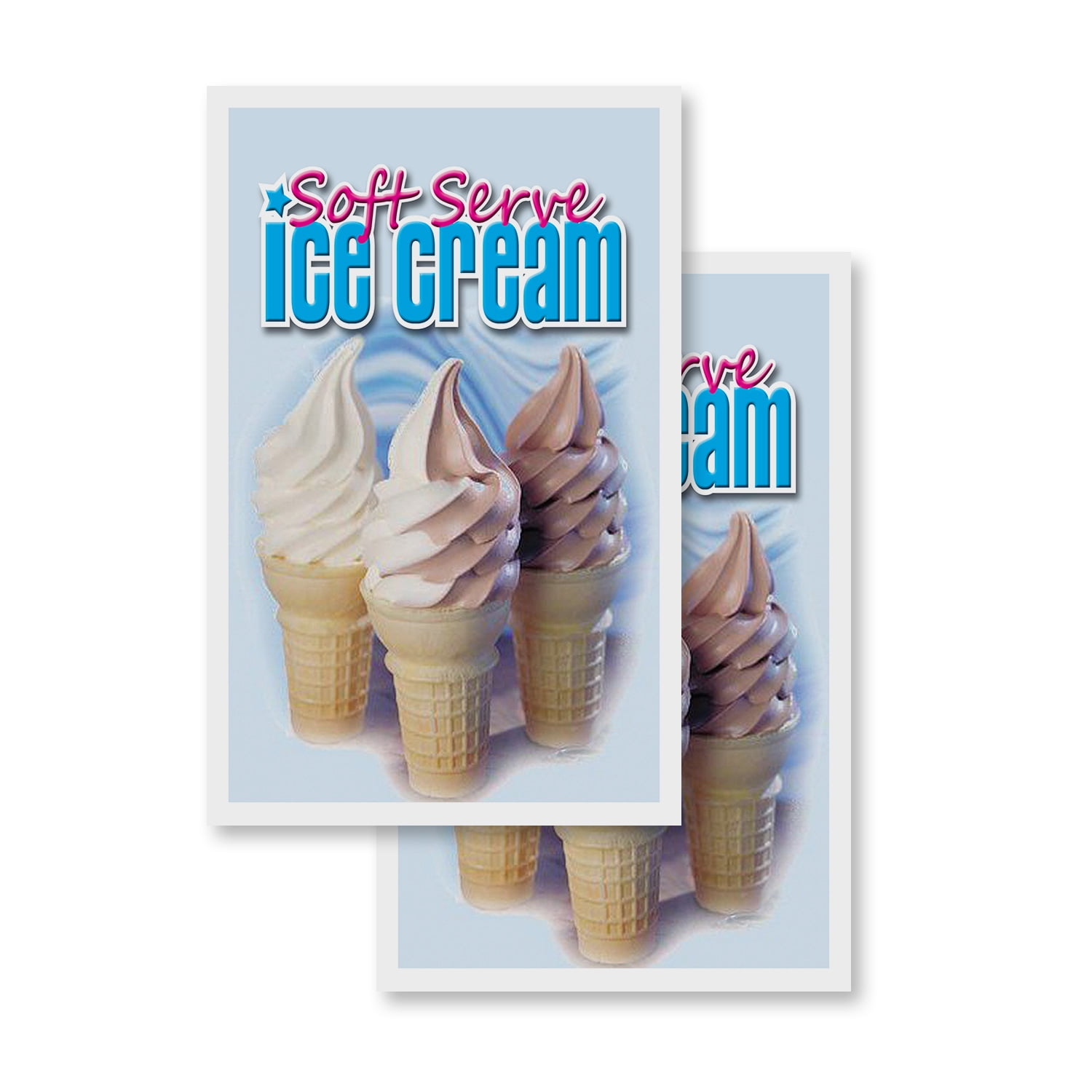 Soft Serve Ice Cream 2 Pack 24 X 36 Vinyl Decals Sign Insert Peel