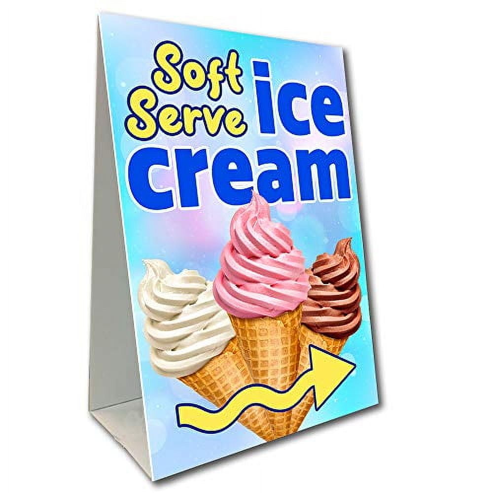 Soft Serve Ice Cream (Arrow) Economy A-Frame Sign 2 Feet Wide by 3 Feet ...
