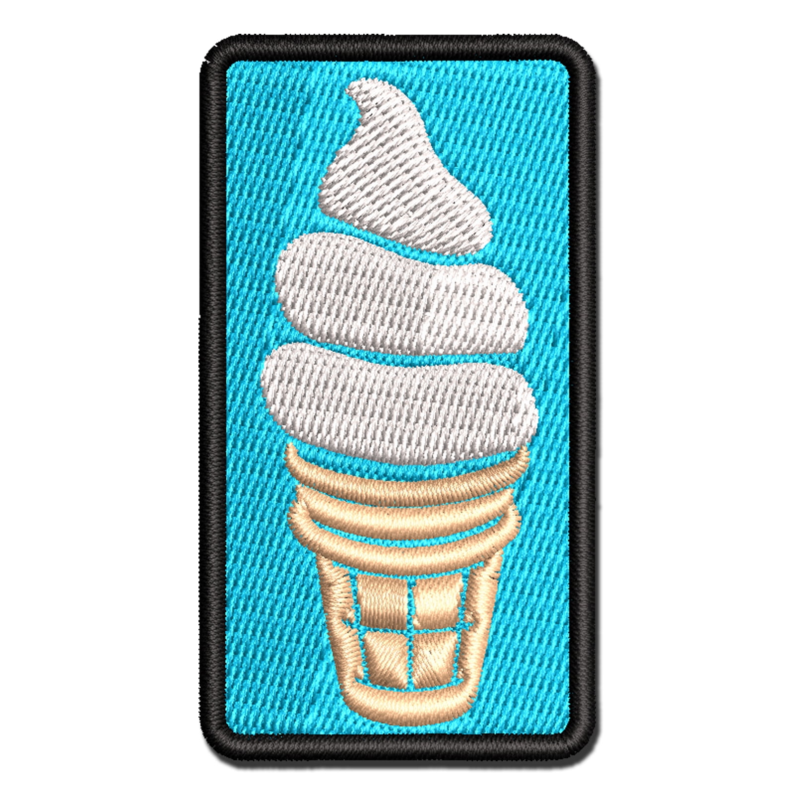 Soft Serve Ice Cream on a Cone Applique Multi-Color Embroidered Hook ...
