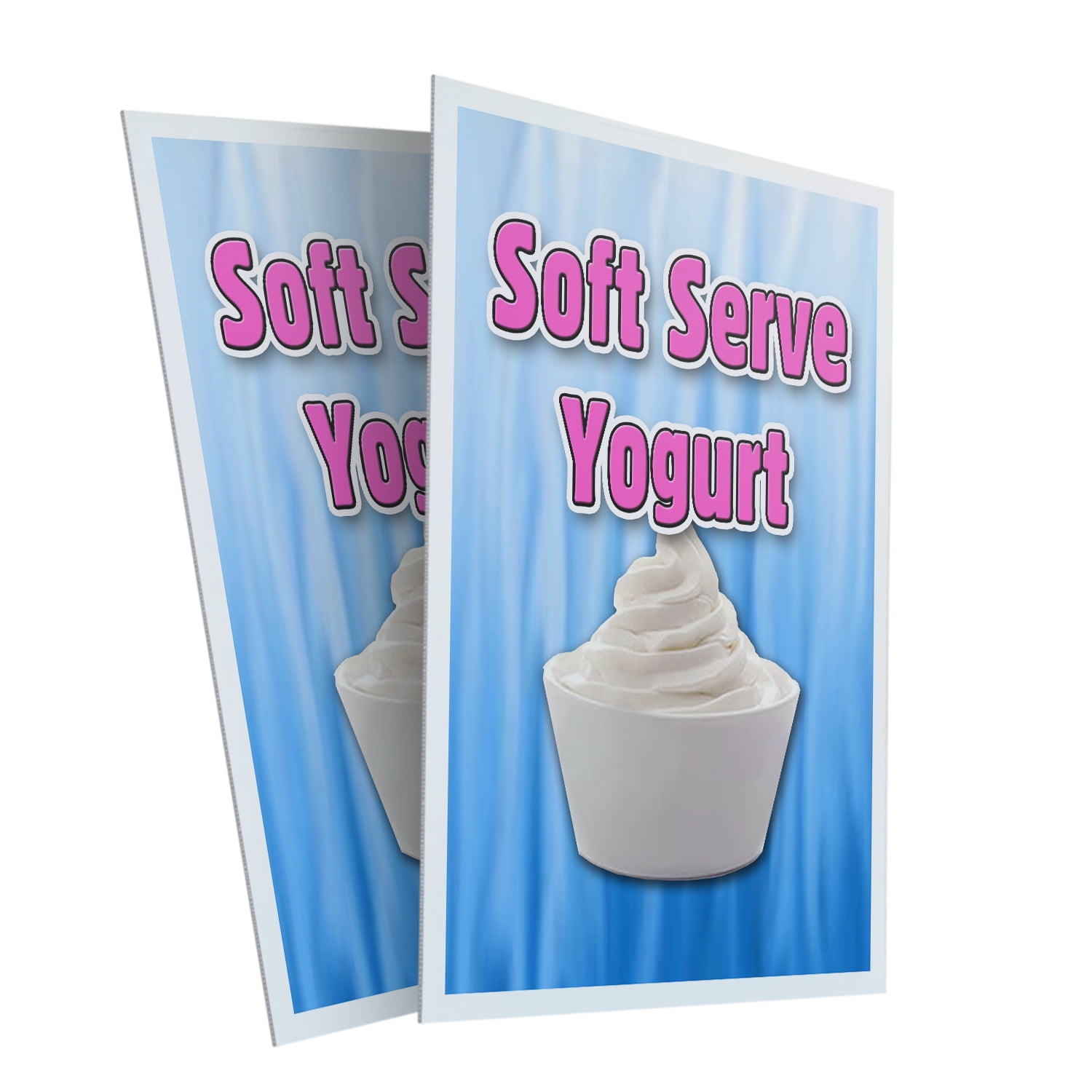Soft Serve Yogurt (2-PACK) 24" x 36" Plastic Signs | Sign Insert 4mm ...