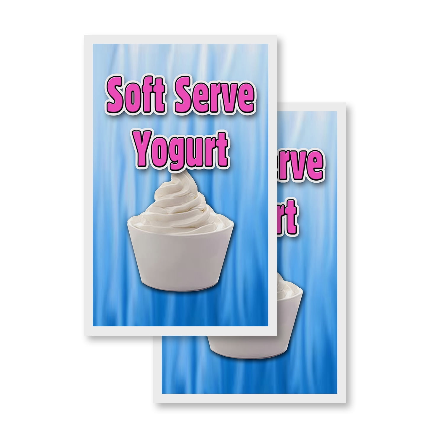 Soft Serve Yogurt (2-PACK) 24" x 36" Vinyl Decals | Sign Insert Peel ...