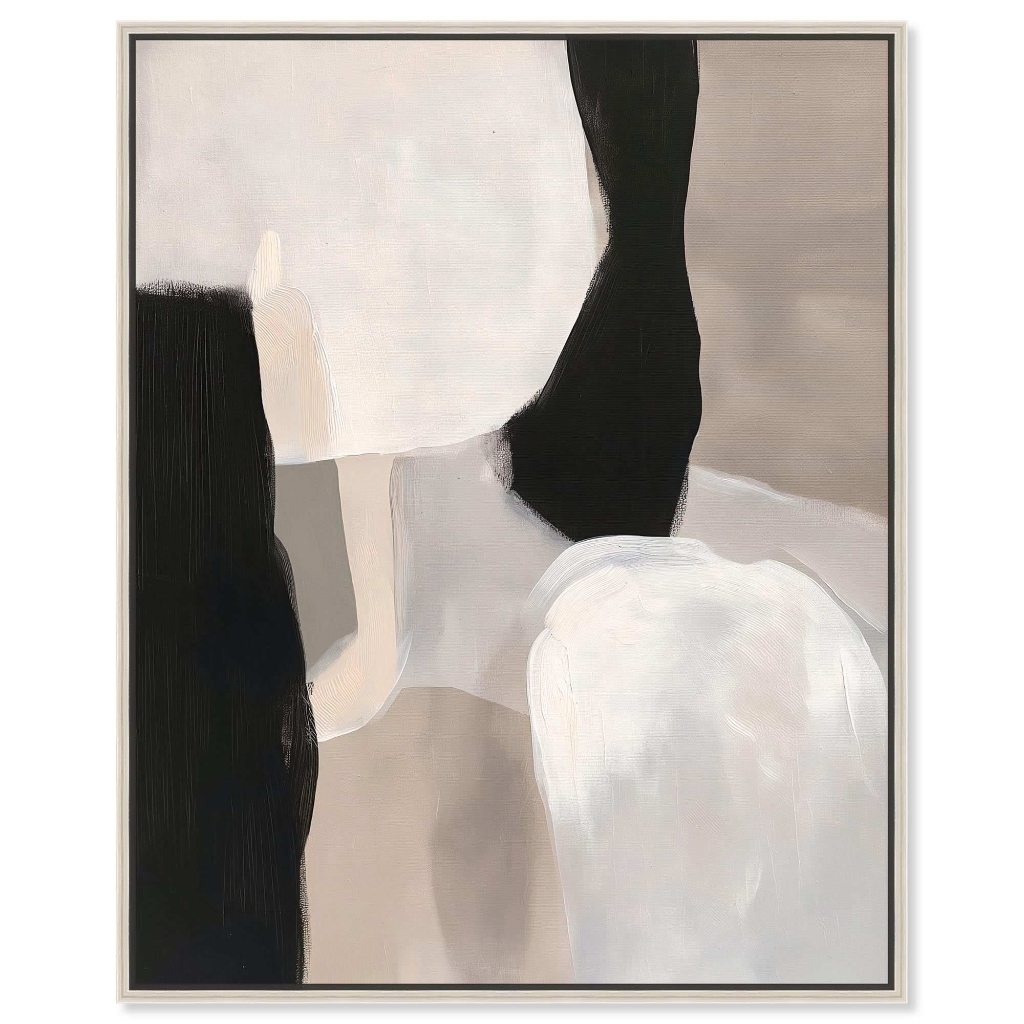 Soft Shadowplay I Canvas Modern Boho by Art Remedy, Silver Frame, 20" x ...