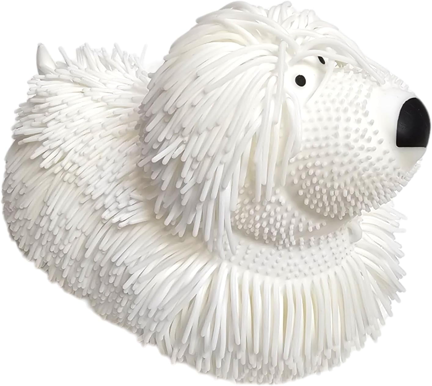 Soft Shaggy Puffer Dog Toy (1 White) (8" x 5") Filled with air for a ...