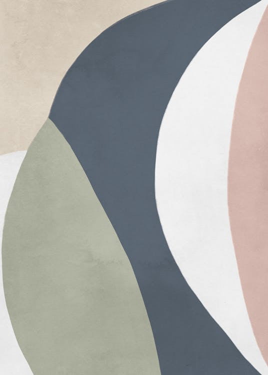 Soft Shapes No2 Print Wall Art, Modern Wall Decor For Living Room Bedroom, 8x12 UNFRAMED ...