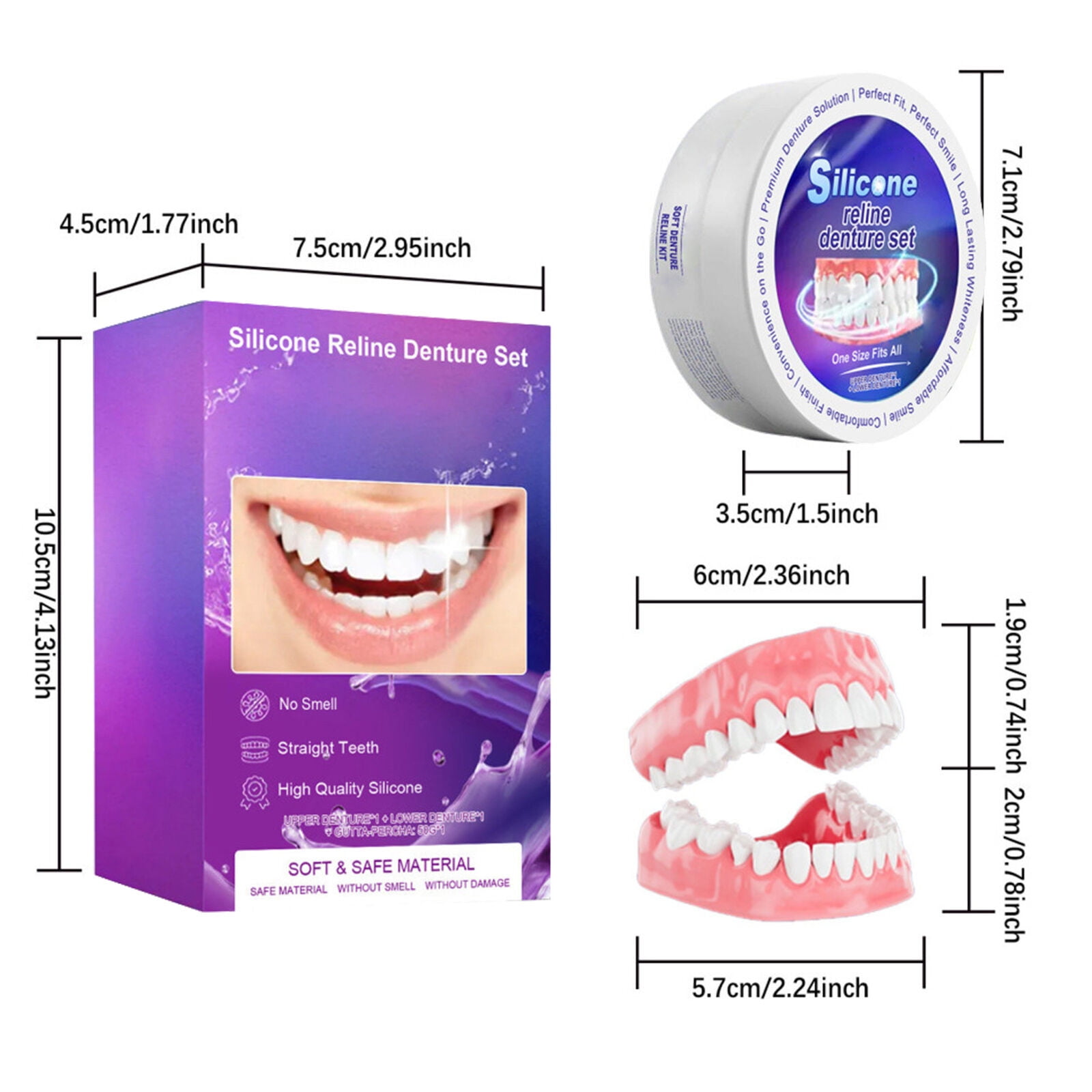 Soft Silicone Denture Reline Kit for Women & Men – Perfect Custom Fit ...