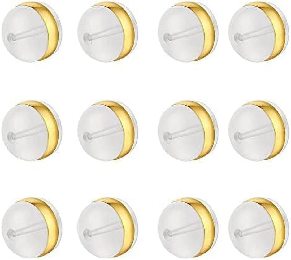 Soft Silicone Earring Backs for Studs, Gold Belt Clear Rubber Earring ...