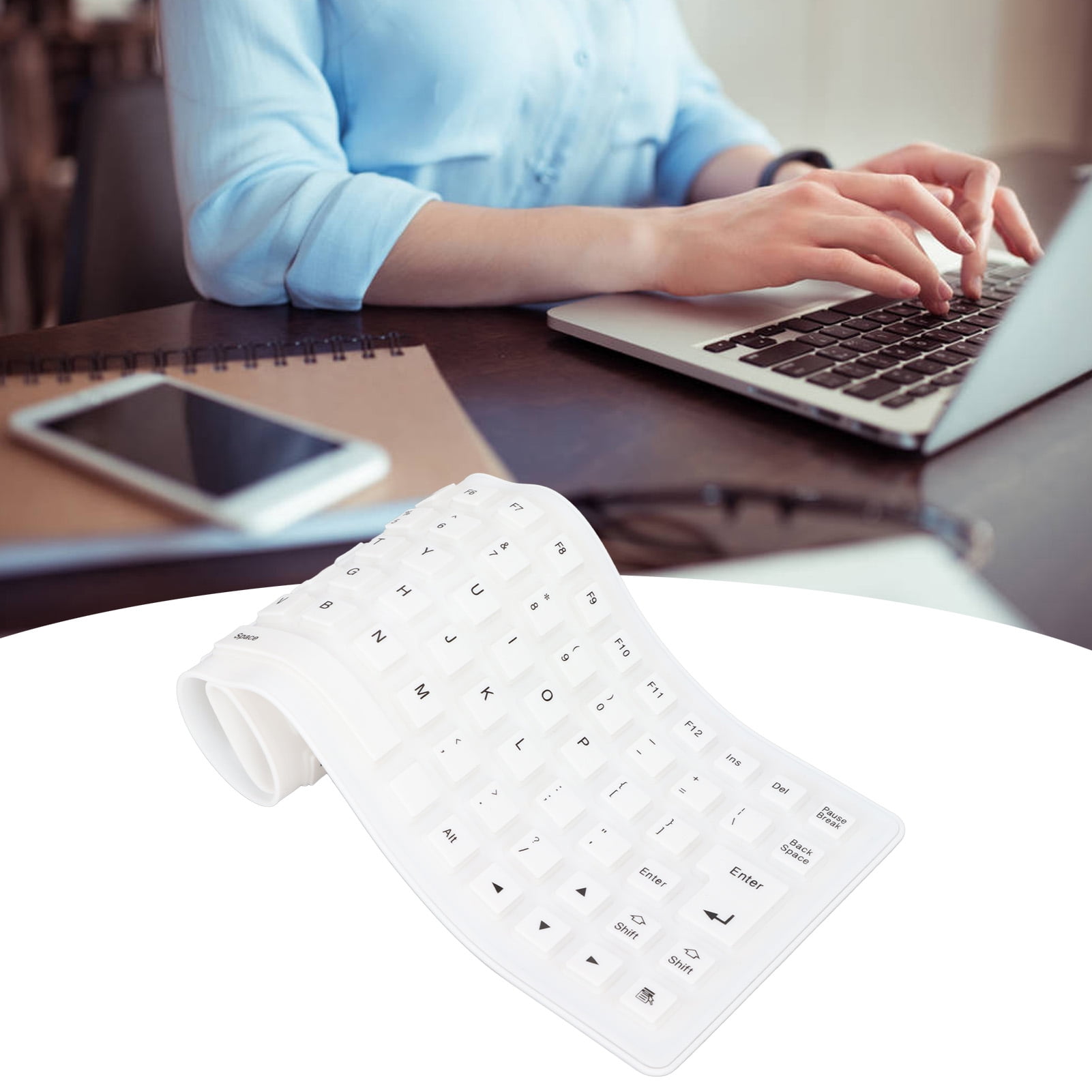 Soft Silicone Keyboard, Waterproof Silent 85,Key USB Design For PC ...