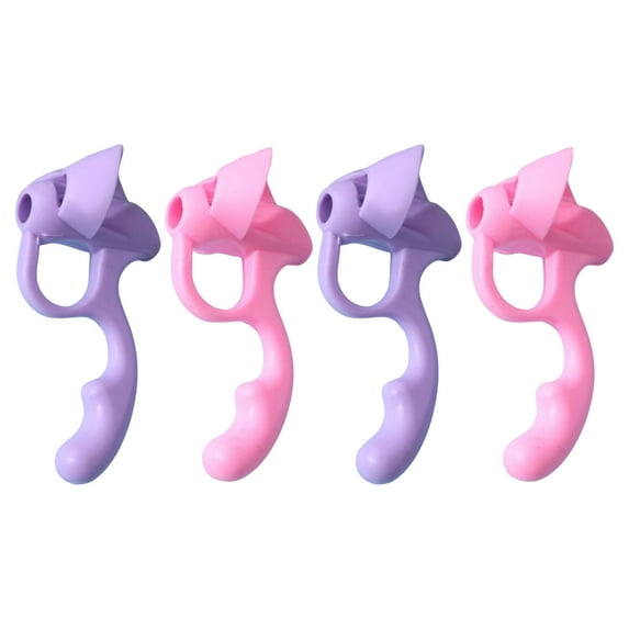 Soft Silicone Pen Grip Writing Aid Gripper Ergonomic Five Finger Pens ...