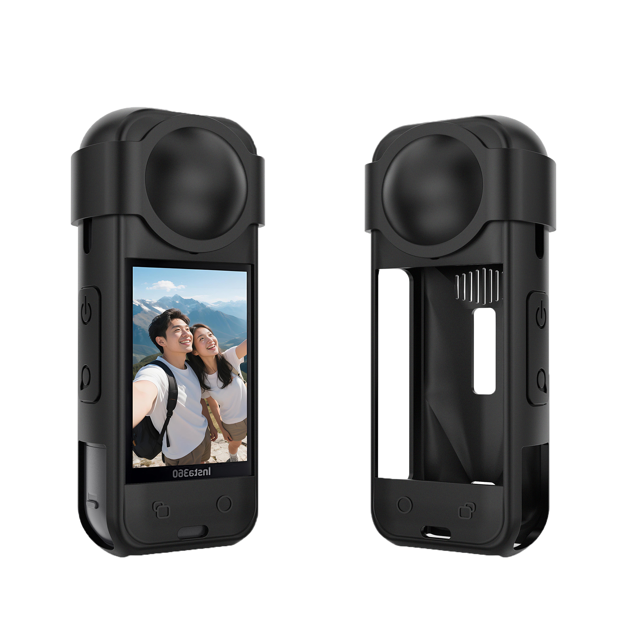 Soft Silicone Protective Case for Insta360 X5 with Lens Cap Rope ...
