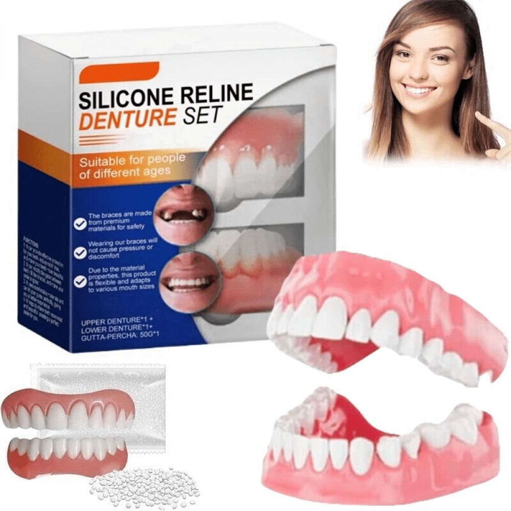 Soft Silicone Reline Denture Set Comfort Fit Teeth Denture Reline Kit ...