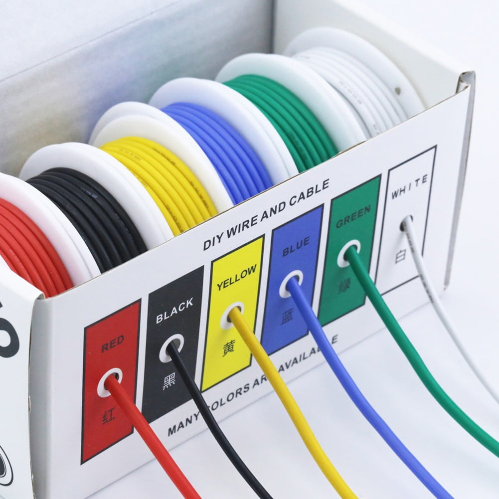 Soft Silicone Wire Flexible Silicone Cable 5 Colors In A Box Cable ...