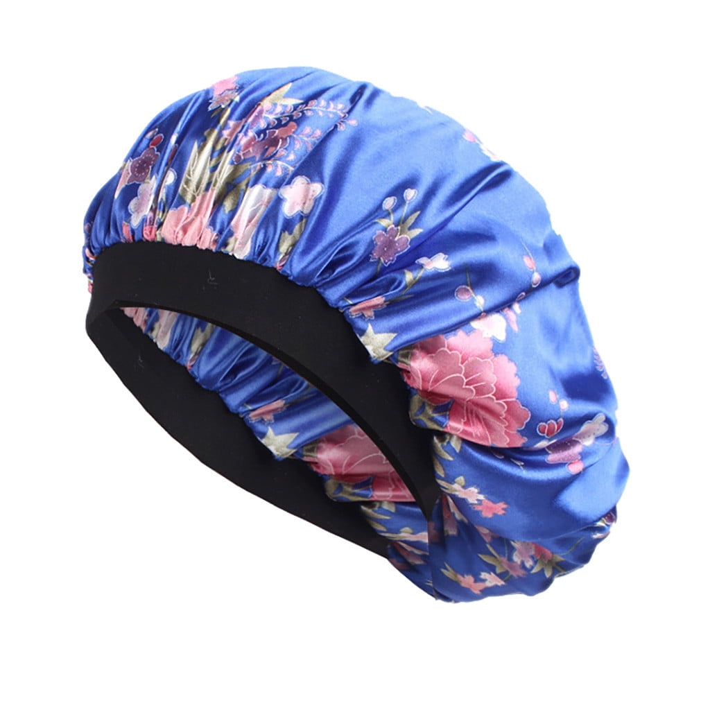 Soft Silk Hair Bonnet With Wide Band Comfortable Night Sleep Hat Hair ...