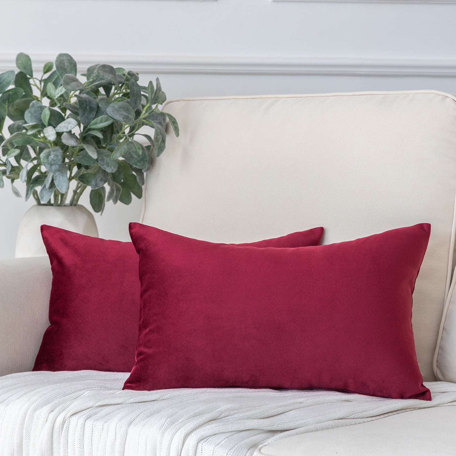 Soft Silky Velvet Series Square Decorative Throw Pillow Covers for ...