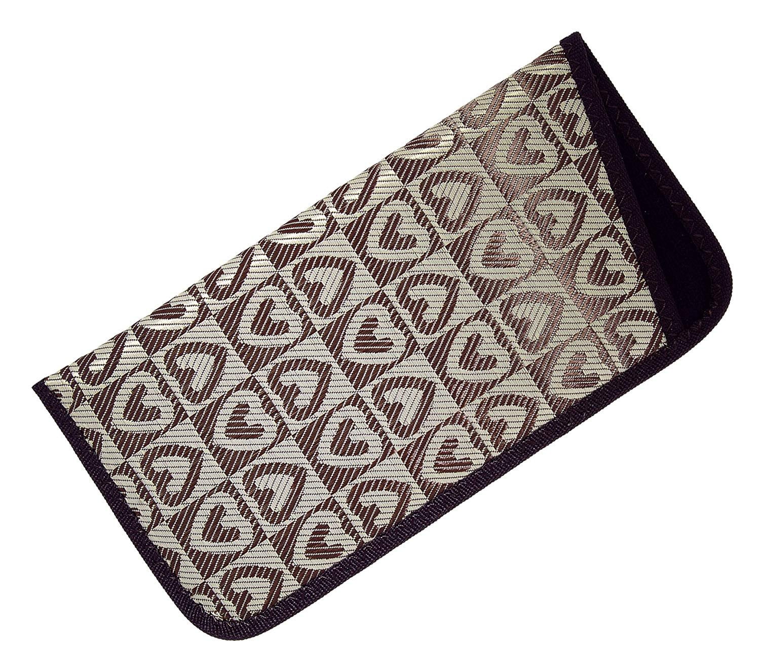 Soft Slip In Eyeglass Case For Women, Checkered Heart Pattern In Brown ...