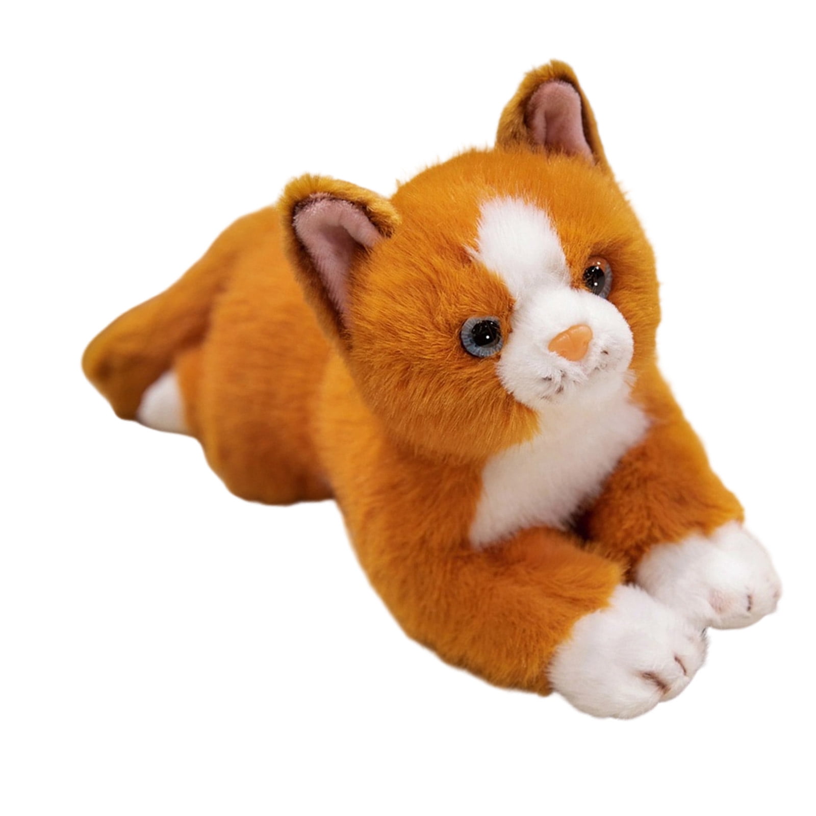 Soft Snuggly Cats Plush Toy Realistic Prone Pose PP Cotton Stuffed Doll ...