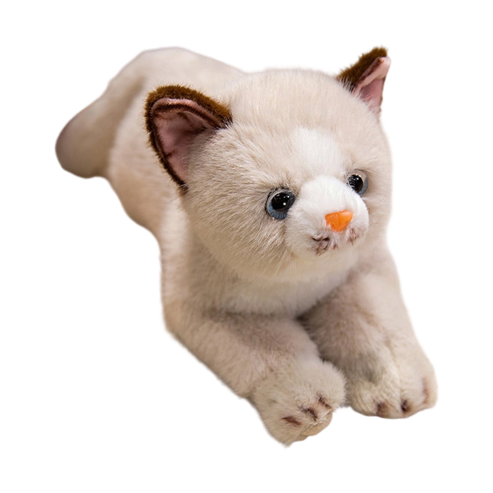 Soft Snuggly Cats Plush Toy Realistic Prone Pose PP Cotton Stuffed Doll ...