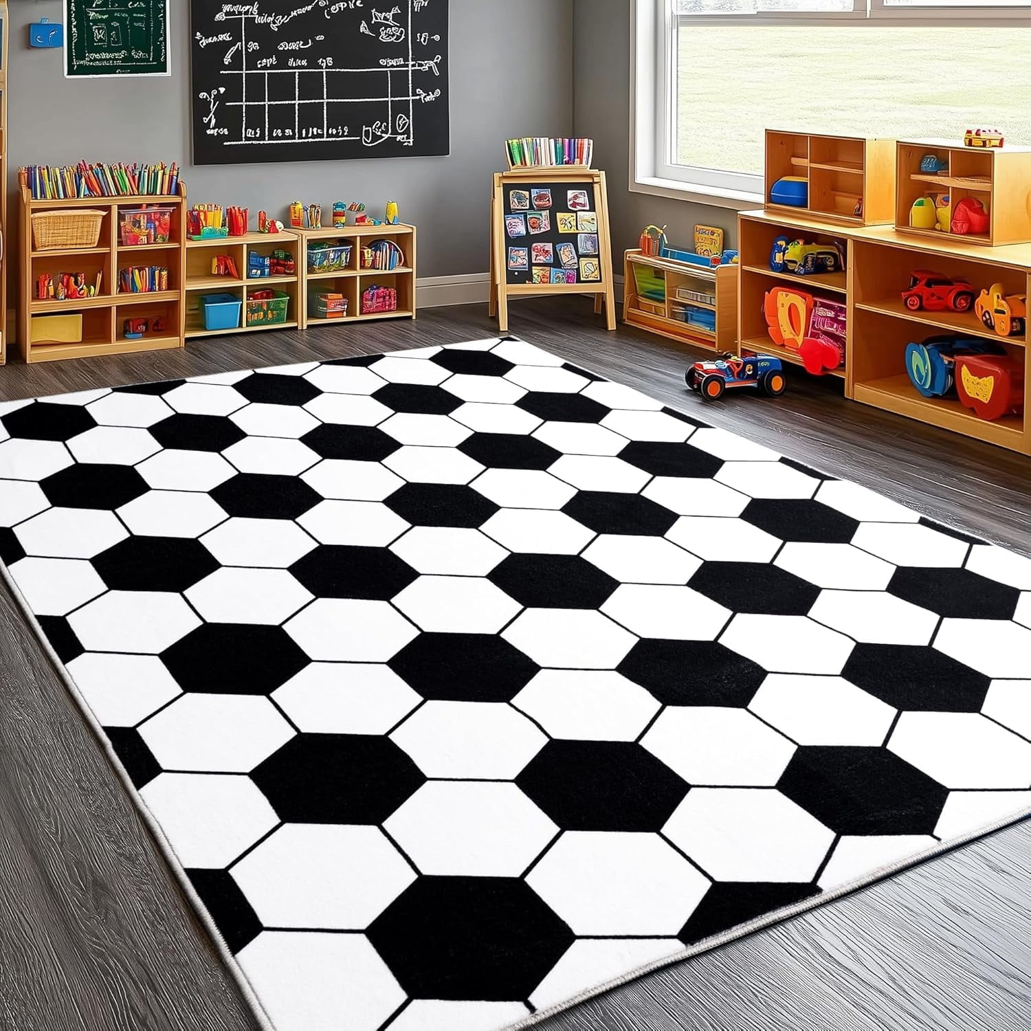 Soft Soccer Rug, Gifts for Boys Girls, Cute Bedside Shag Area Rugs for ...