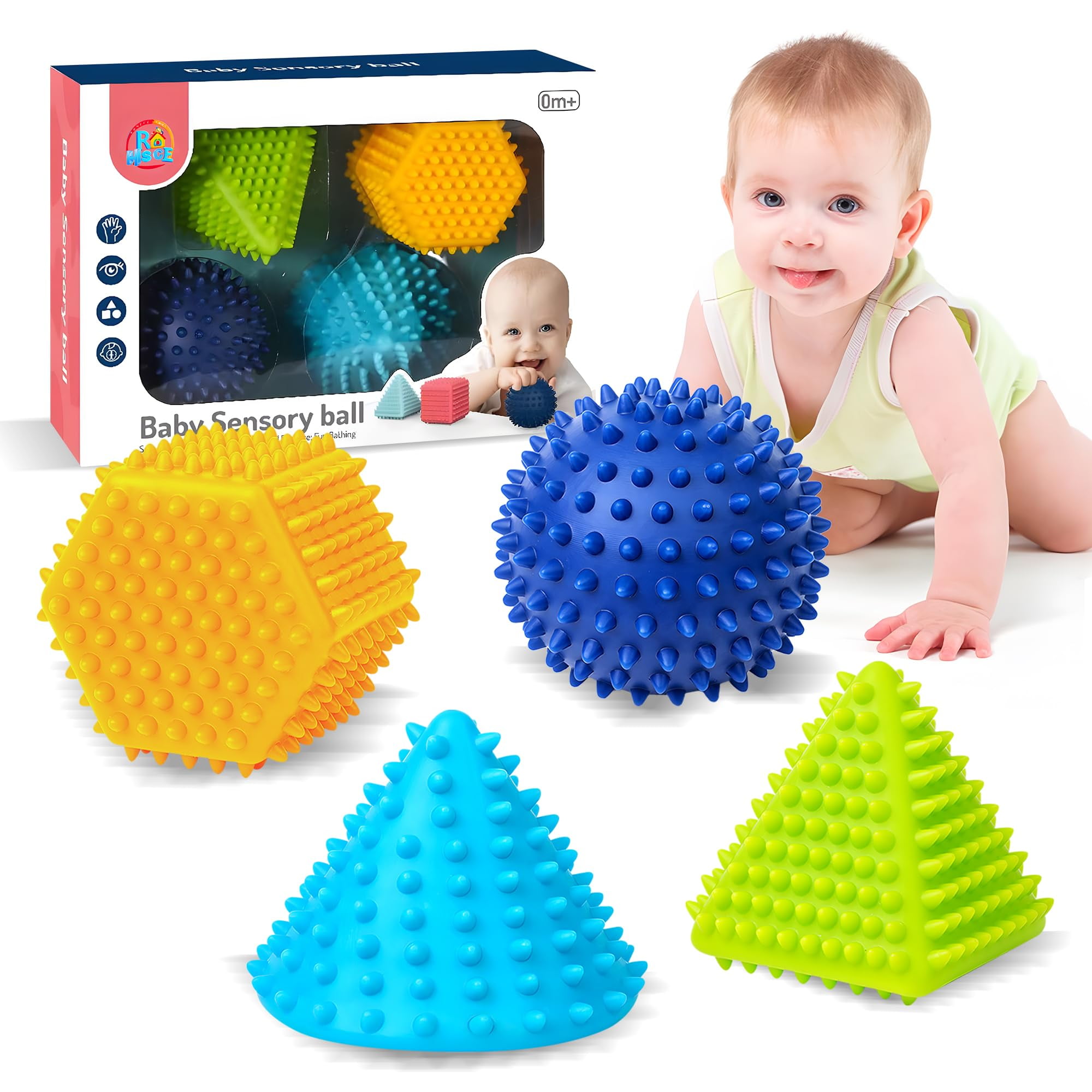 Soft Spiky Sensory Balls - Textured Geometric Shapes for Babies ...