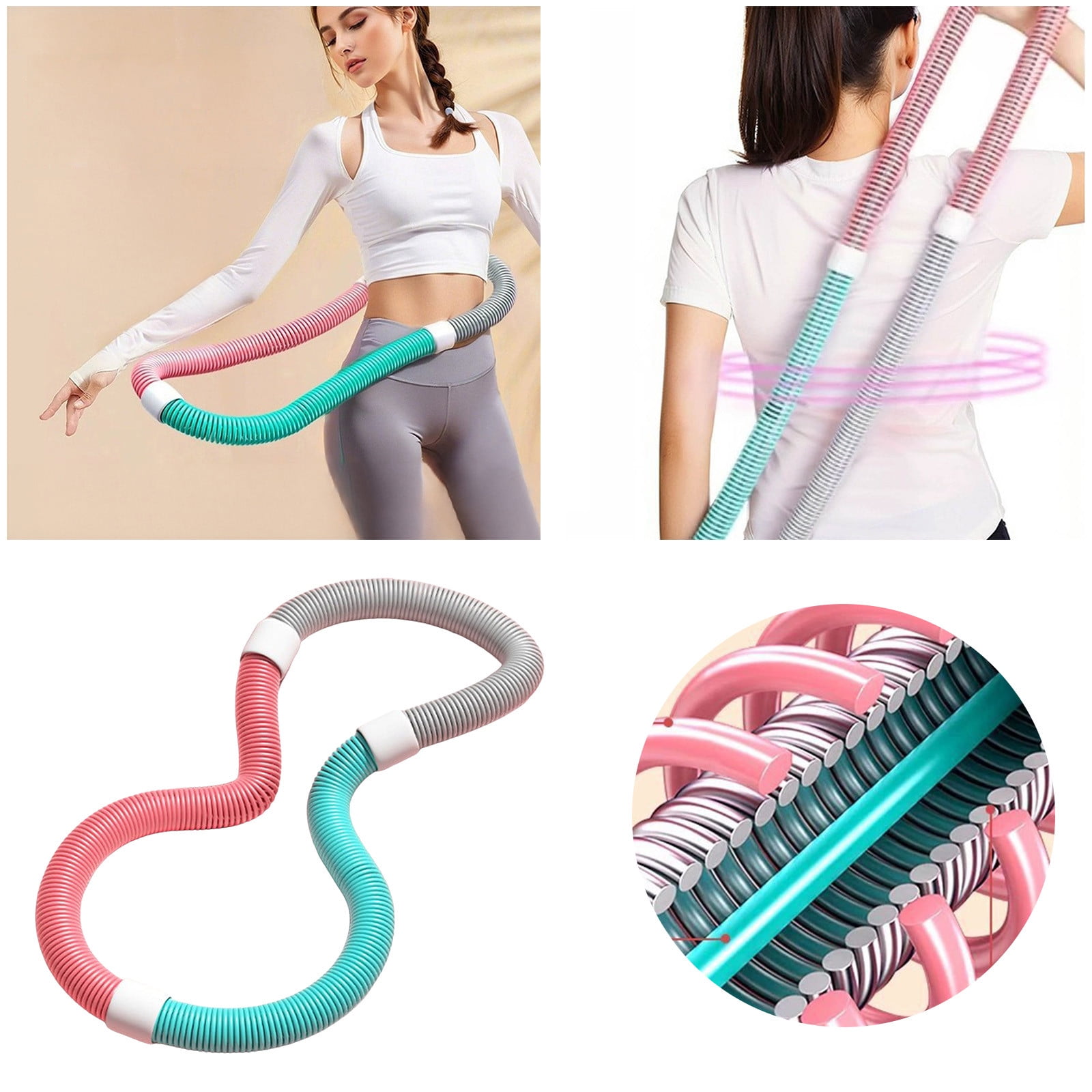Soft Spring Exercise Hoop for Adults Foldable Weighted Hula Hoop for ...