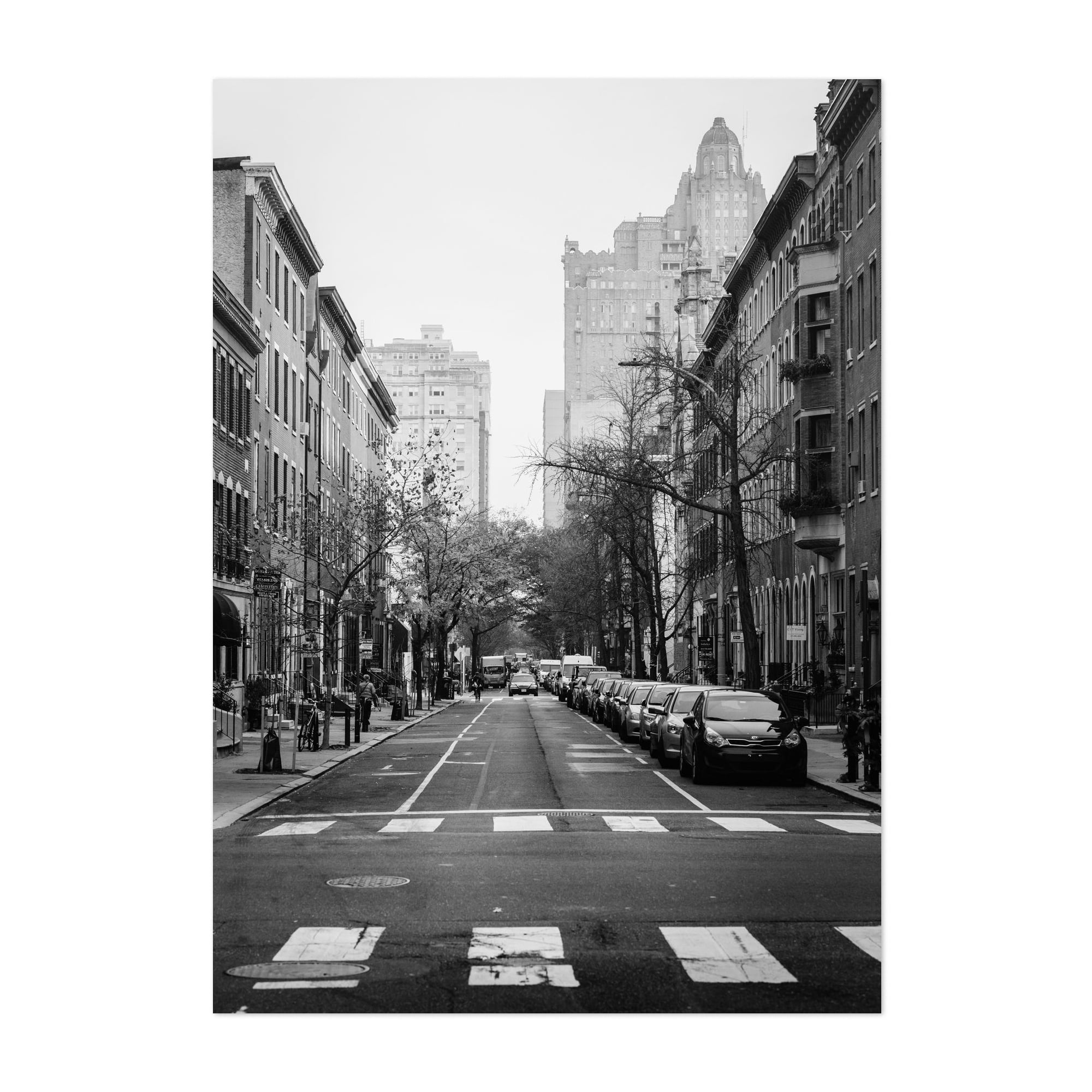 Soft Spruce Street B&W - Photography Black and White City Street ...