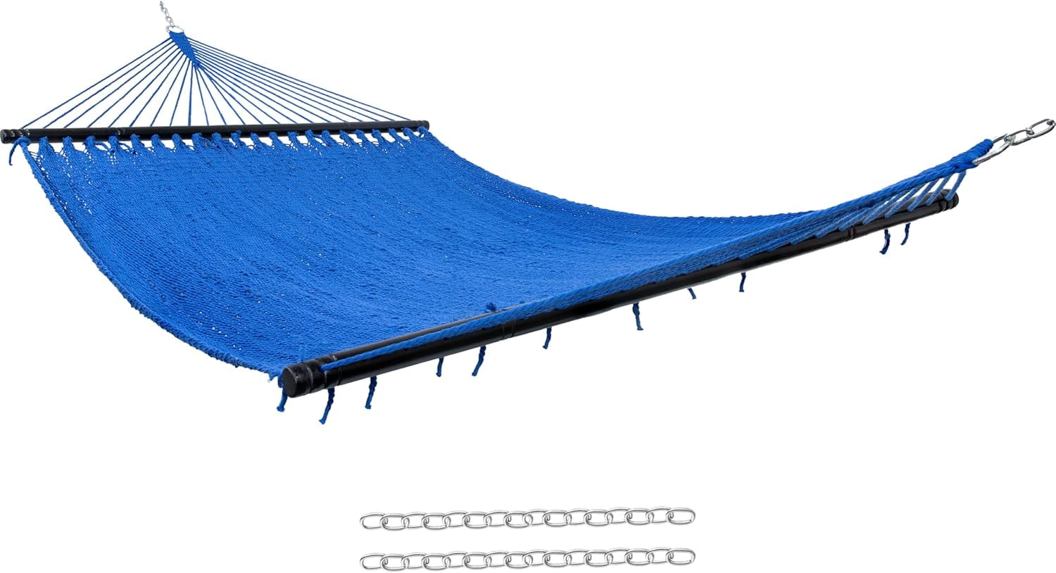 Soft-Spun Polyester Rope Double Hammock for Outside - 600-Pound Weight ...