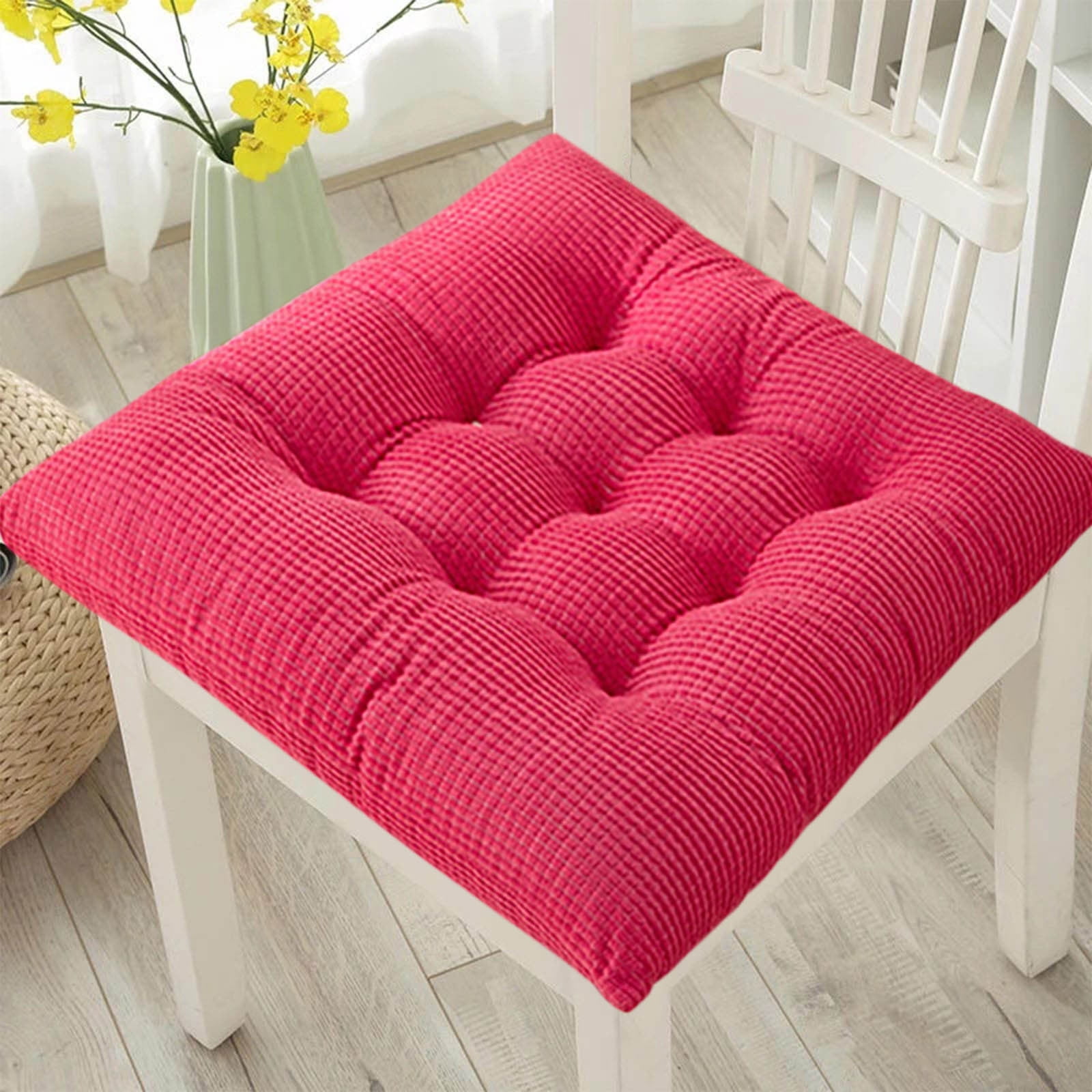 Soft Square Chair Pad with Ties Comfortable Solid Color Chairs Cushion ...