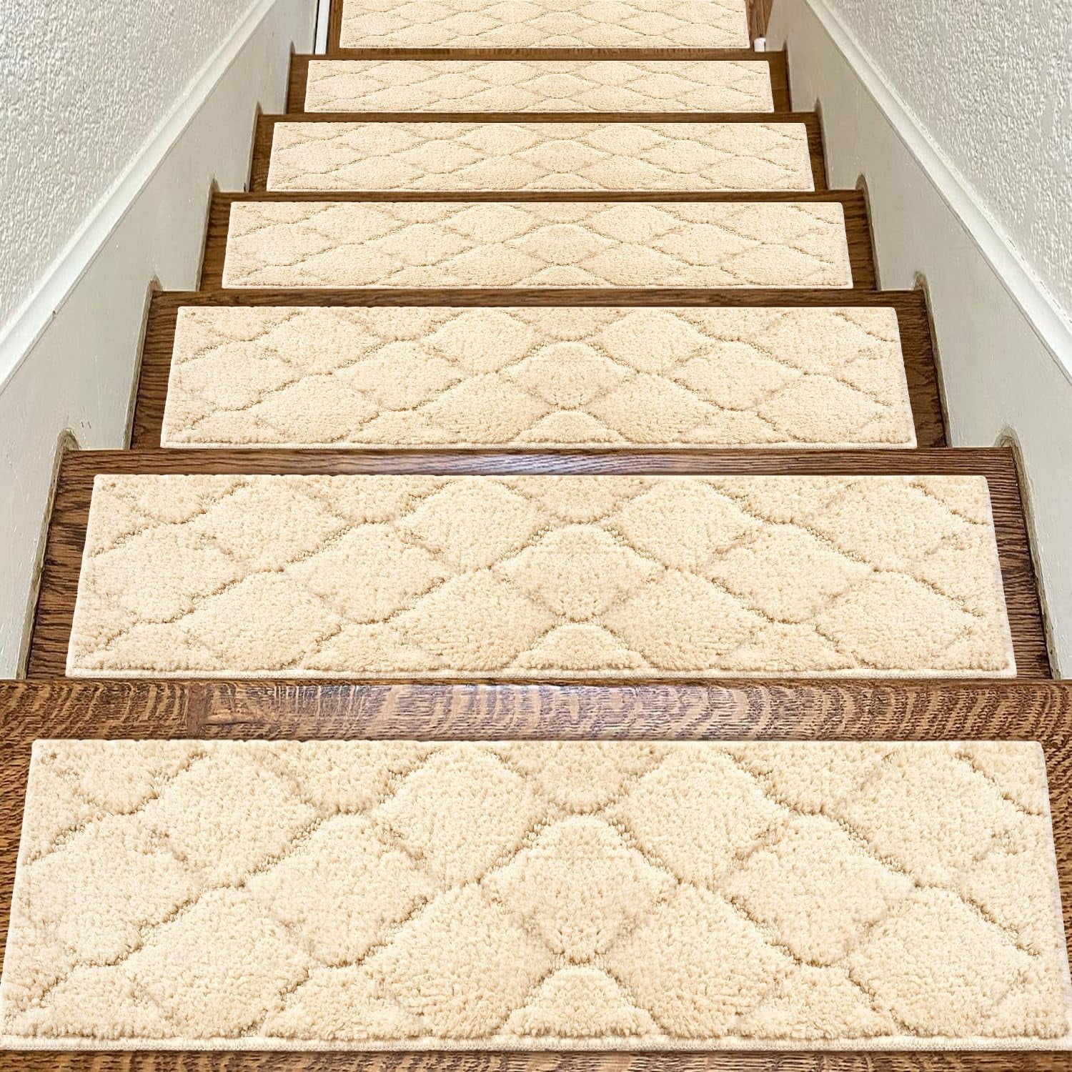 Soft Stair Treads Non-Slip for Wooden Steps, 15pcs 28"x9" Peel and ...