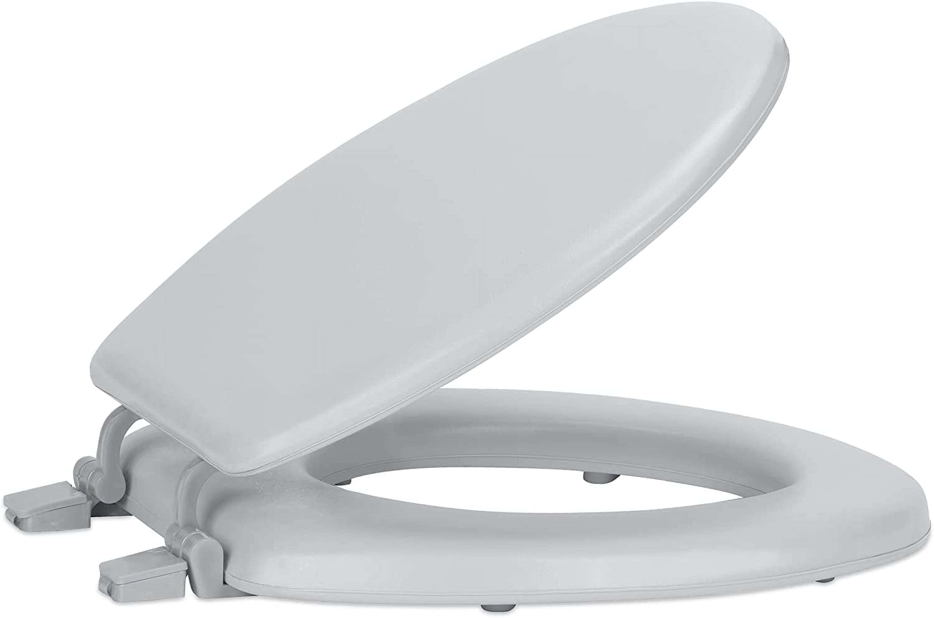Soft Standard Vinyl Toilet Seat, 17 Inch Soft Vinyl Cover with Comfort Foam Cushioning - Fits ...