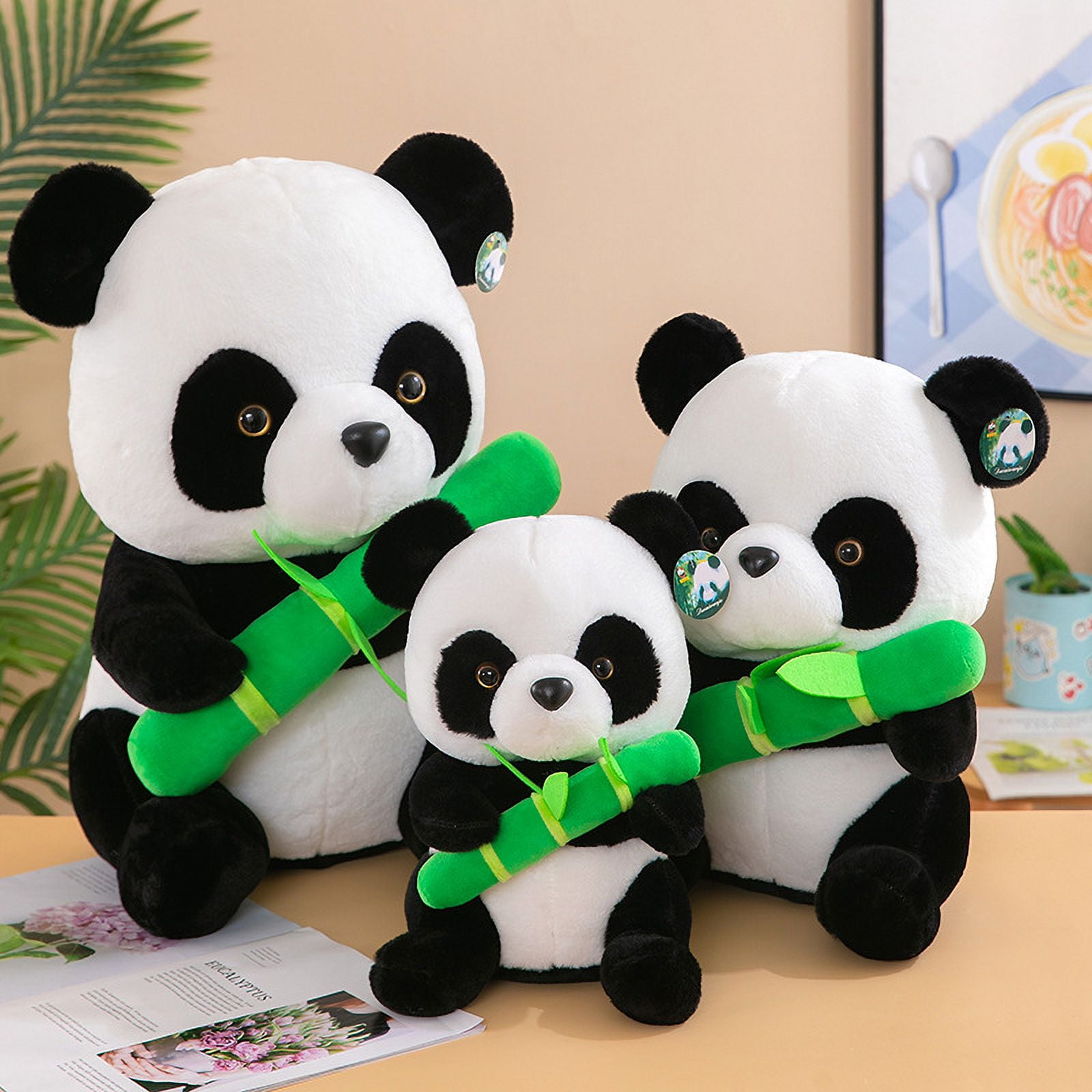 Soft Stuffed Panda with Bamboo Plush Teddy Bear - Walmart.com