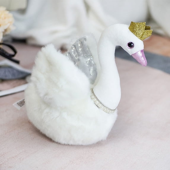 Soft Swan Stuffed Animals Toy, Furry Ballet Swan Plush, Realistic Plush ...