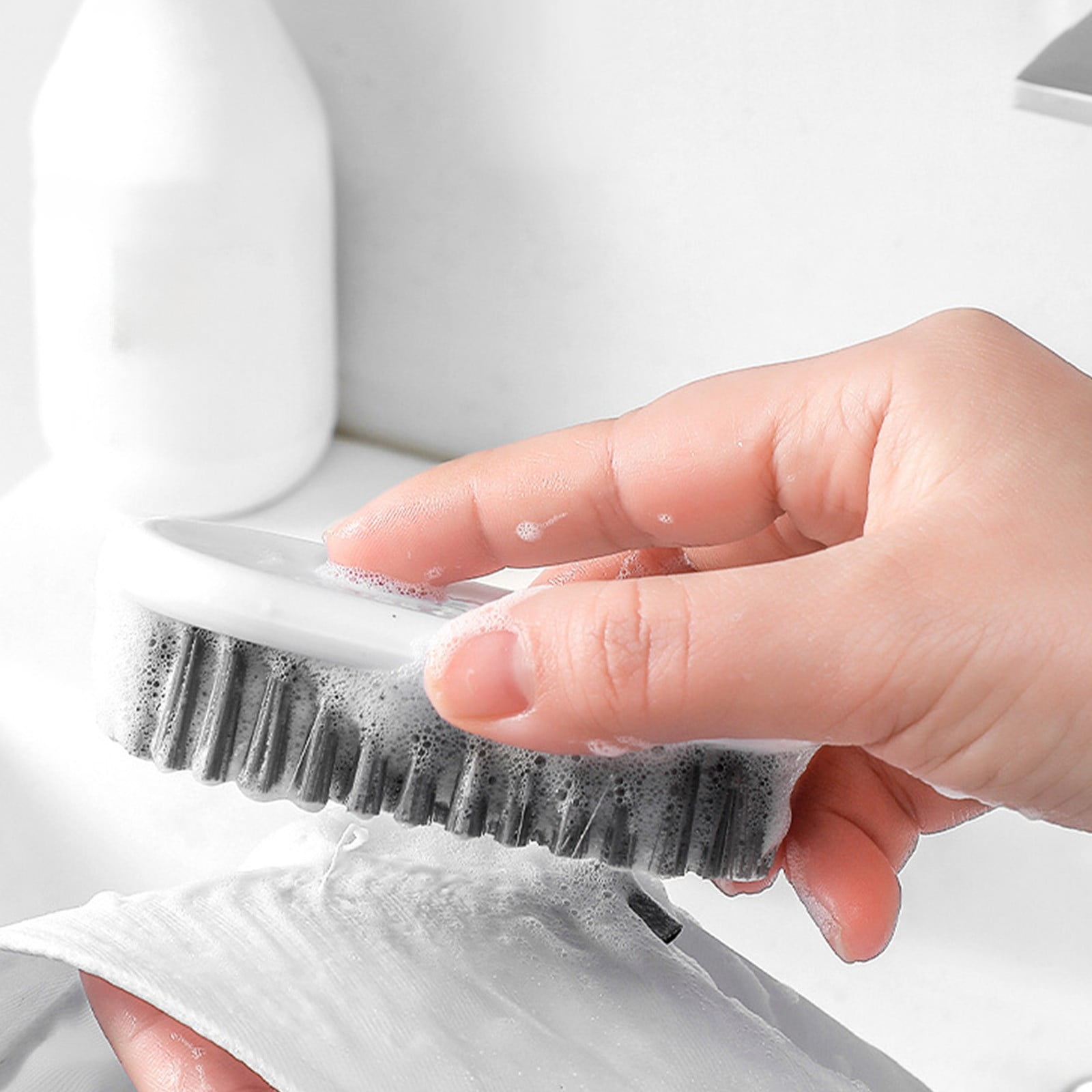 Soft Sweater Brush with Hard Bristles - Non-Slip Grip, Plastic Laundry ...