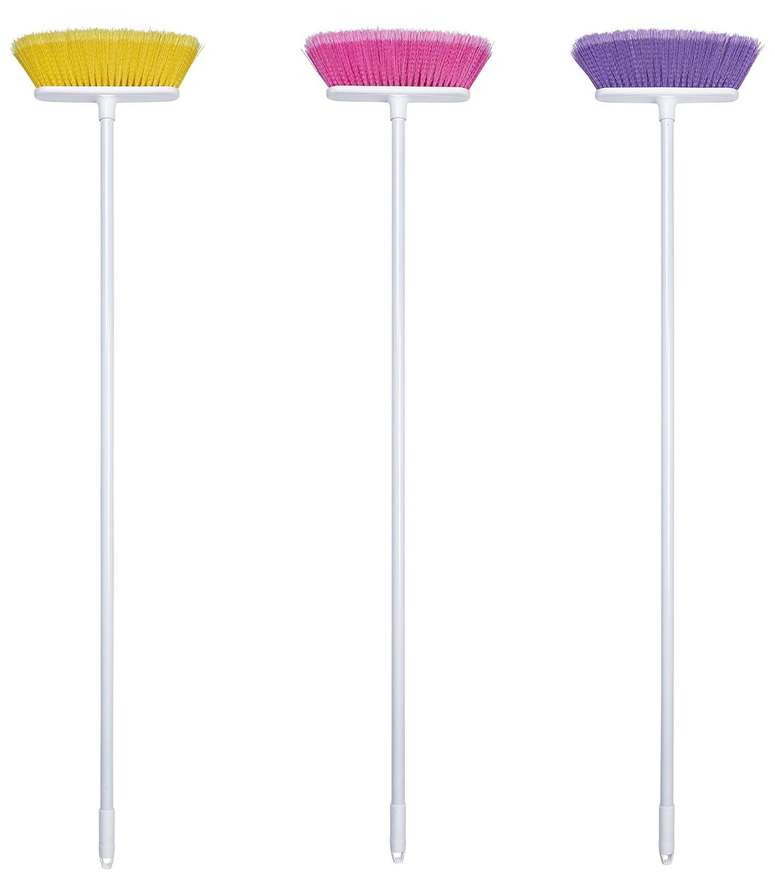 Soft Sweep Magnetic Action Broom Assorted Colors with White Metal ...