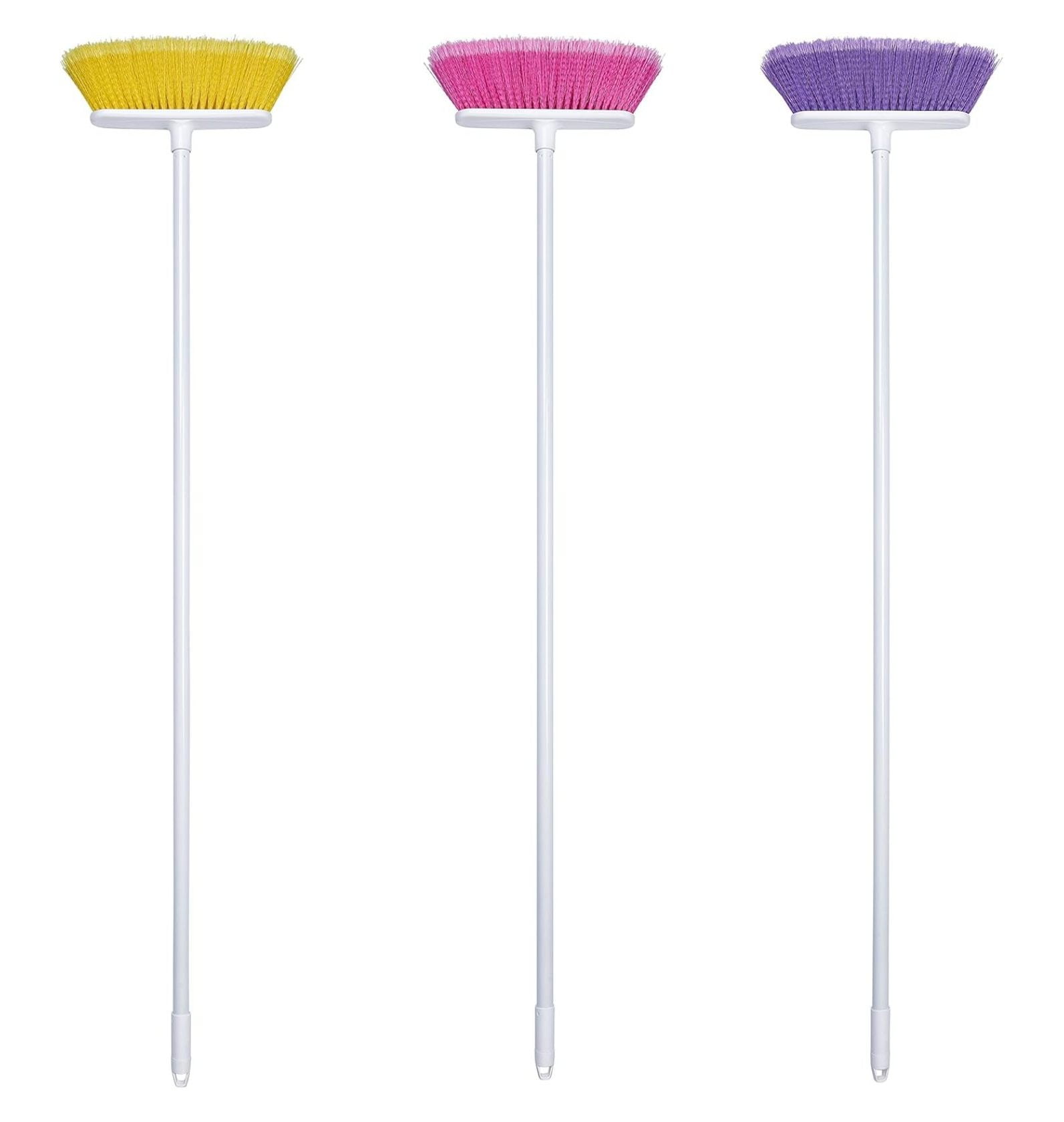 Soft Sweep Magnetic Action Broom Assorted Colors with White Metal ...