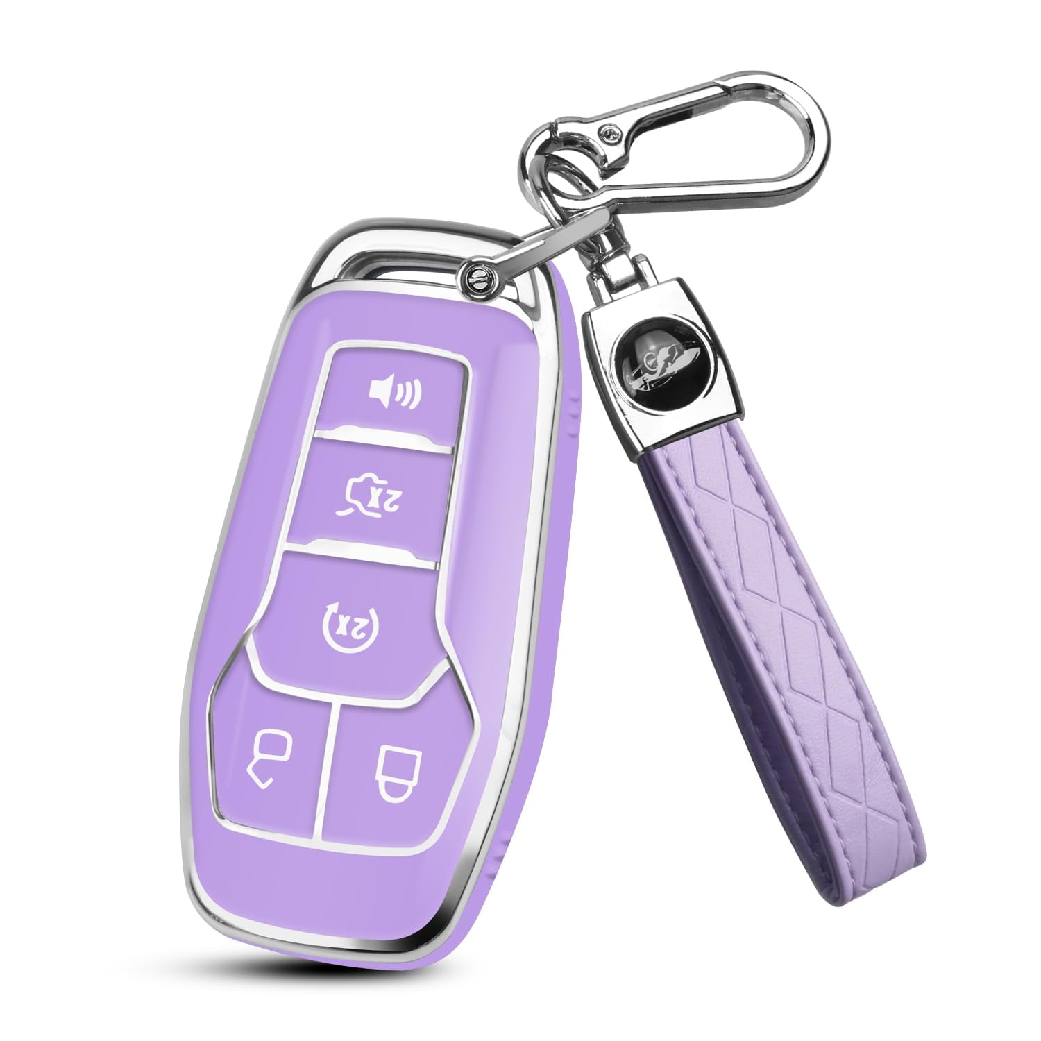 Soft TPU Full-Body Key Fob Cover with Keychain for Ford Mustang Fusion ...