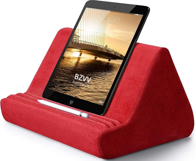 Soft Tablet Stand Pillow with Pocket,Tablet Cushion Stand,Adjustable 3 ...