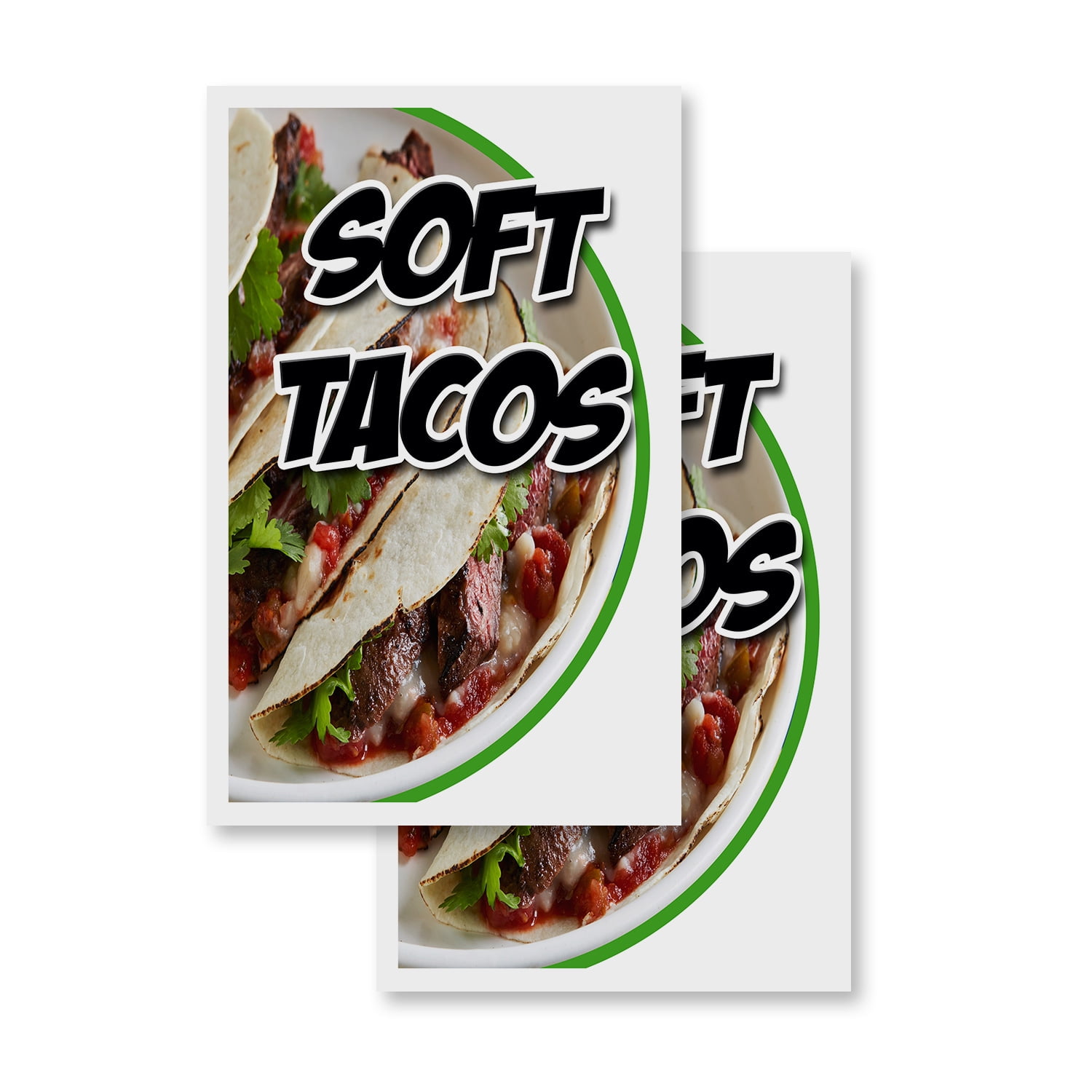 Soft Tacos (2-PACK) 24" x 36" Vinyl Decals | Sign Insert Peel & Stick ...
