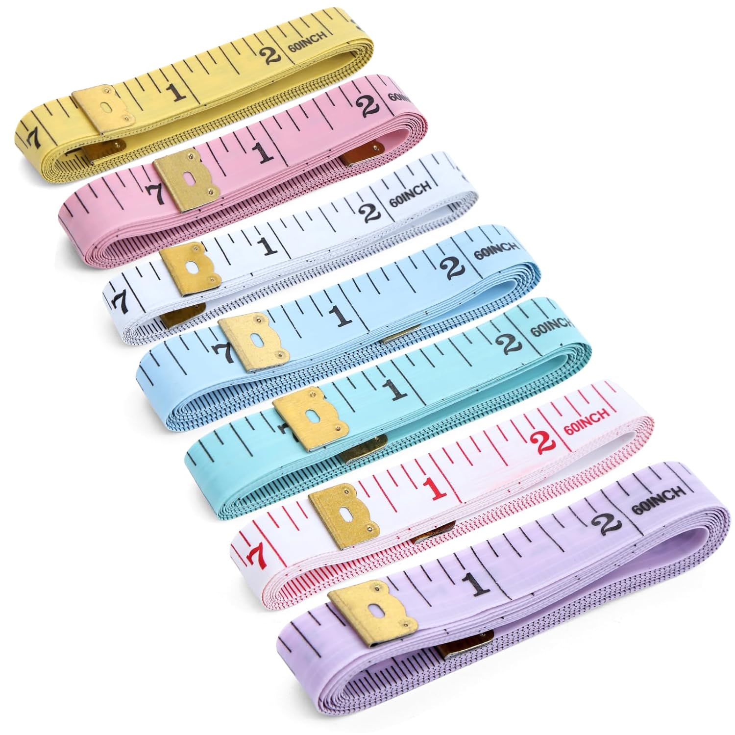 Soft Tape Measure，7-Pack Ruler 60-Inch Double-Sided Measuring Tape for ...