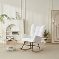 Modern Wingback Rocker, Soft Faux Fur Upholstered Glider Chair with ...