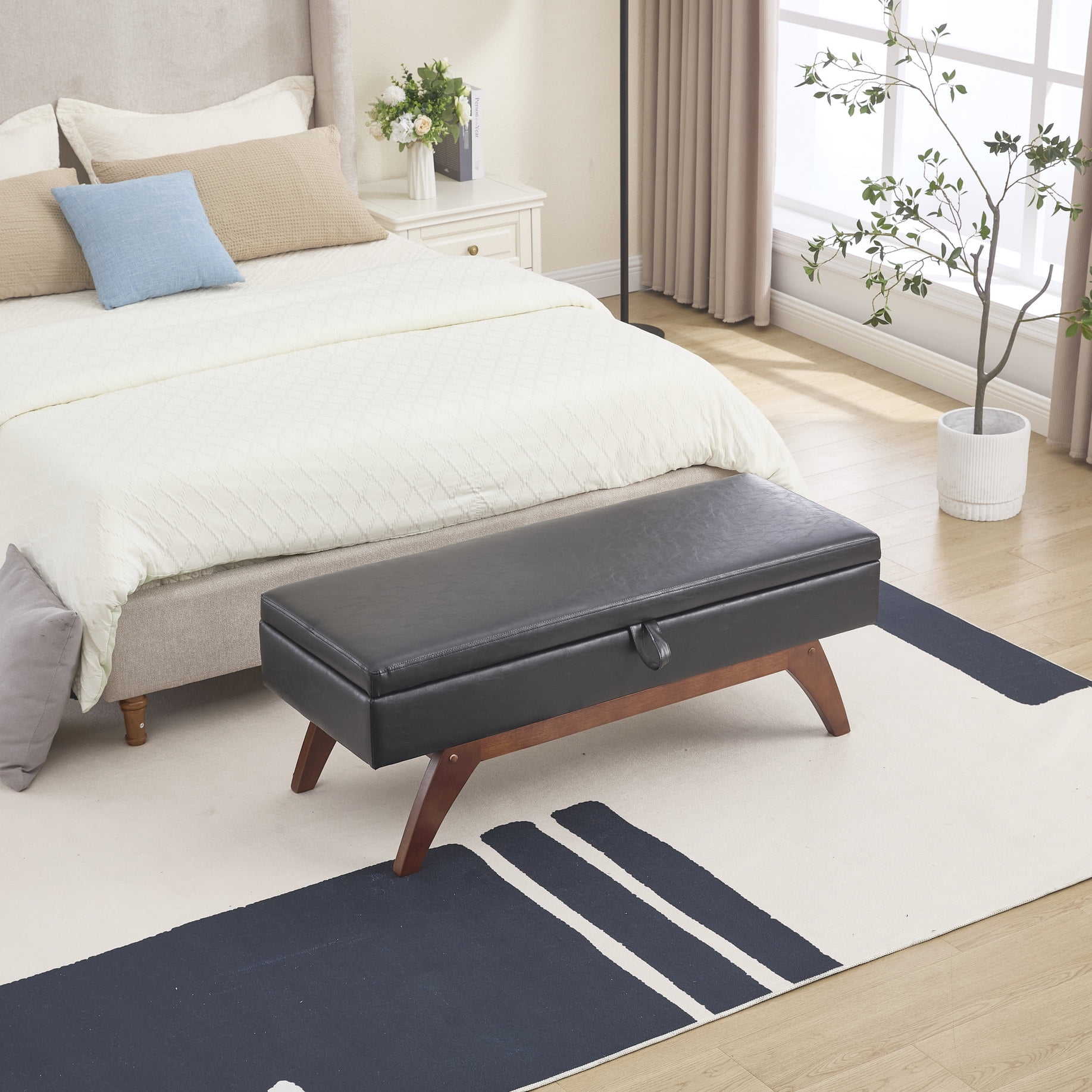 Soft Teddy Fabric & Stable Solid Wood Feet - Bedroom Stress Relief and ...