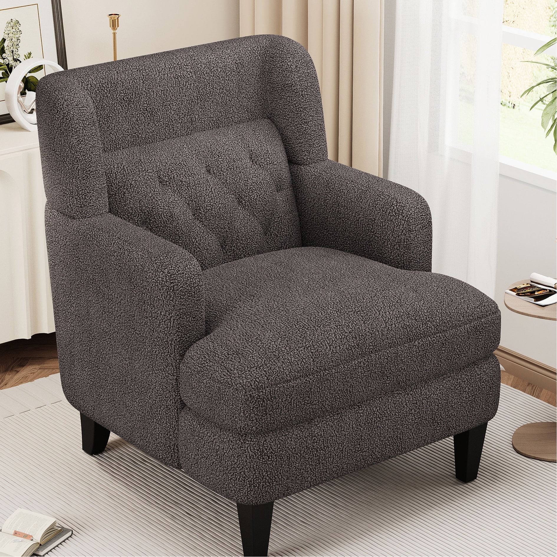 Soft Teddy Fleece Accent Chair+400 lbs Weight Capacity”-“Family ...